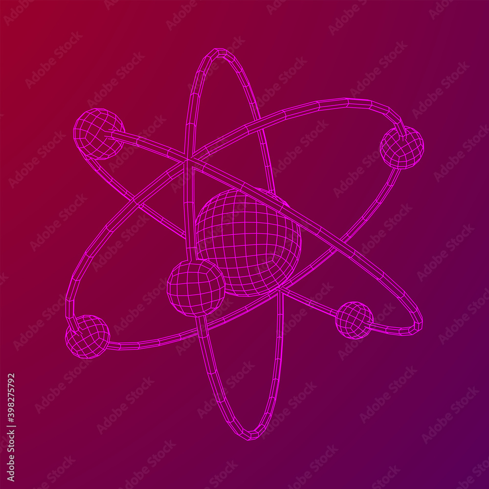 Planetary model of atom with nucleus and electrons Stock Vector | Adobe ...