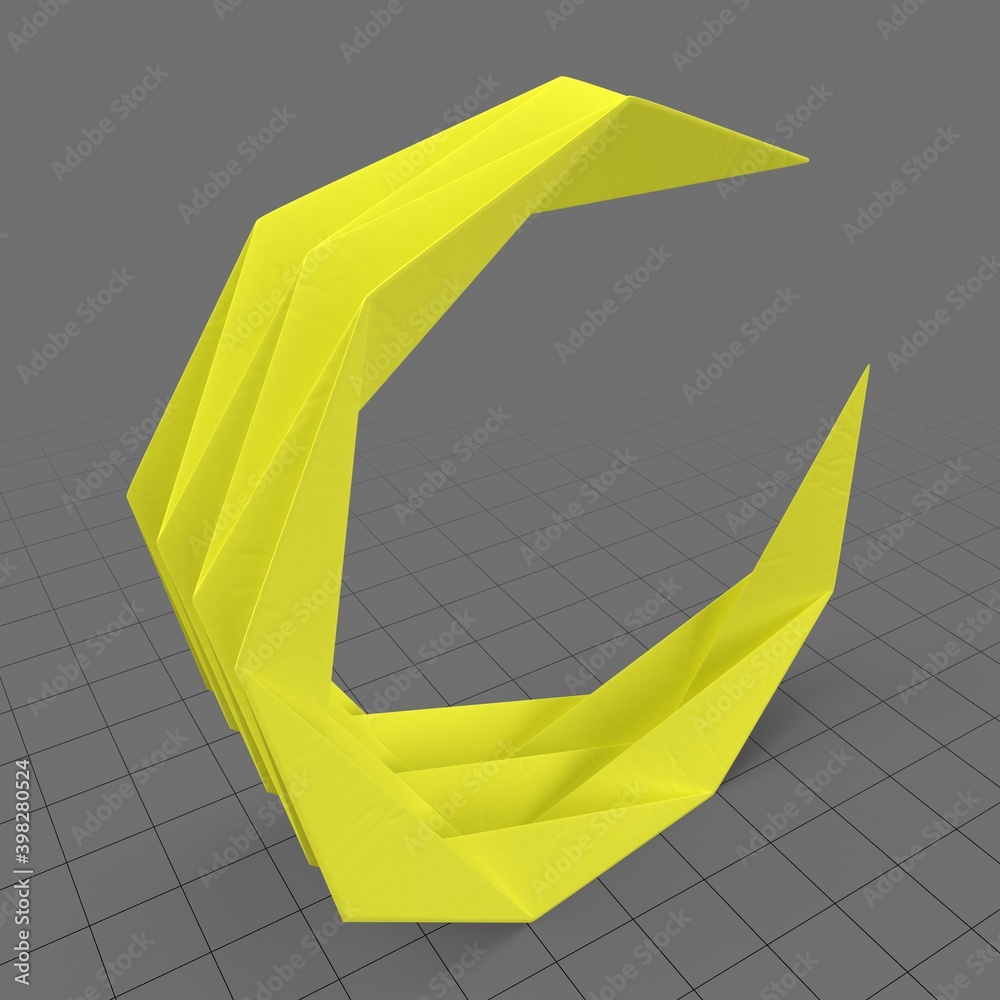 Stylized origami moon Stock 3D asset | Adobe Stock