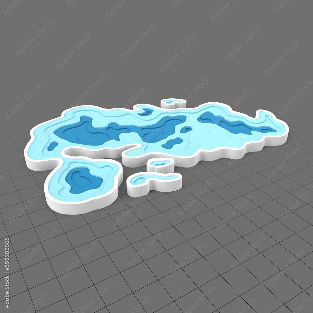 Stylized origami lake Stock 3D asset | Adobe Stock