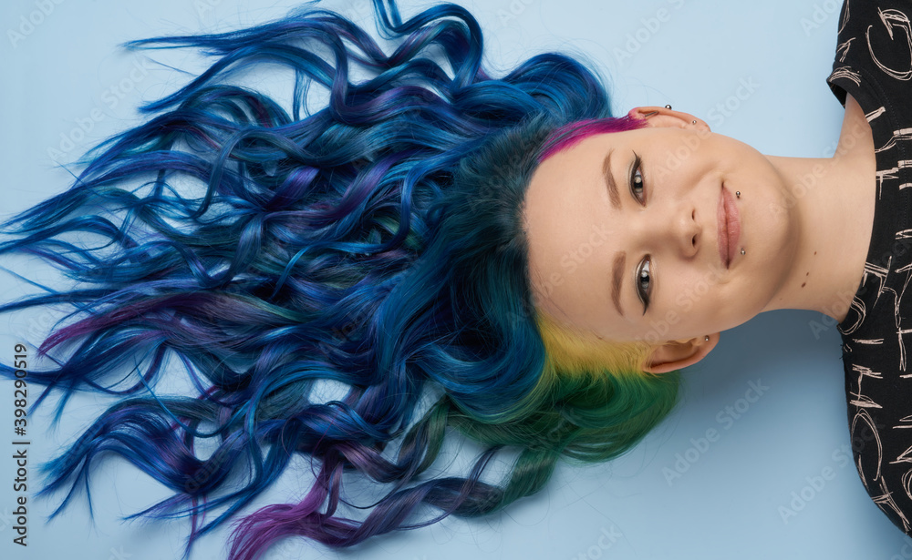 Dark Blue Tinted Hair