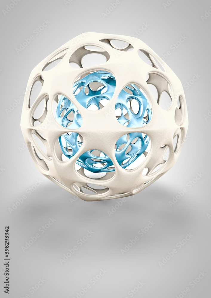 Radiolaria illustration, Radiozoa 3D rendering, protozoa, diatom Stock ...