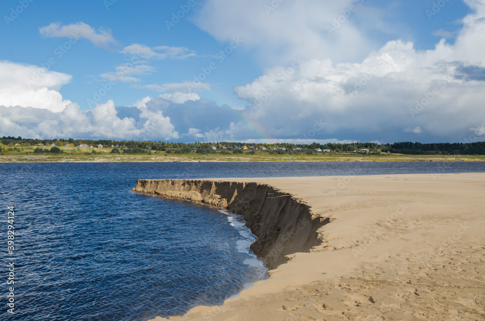 Sandy shore erosion. Sand erosion Stock Photo | Adobe Stock