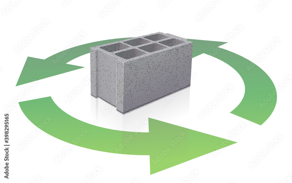 Recycling of concrete blocks Stock Vector | Adobe Stock