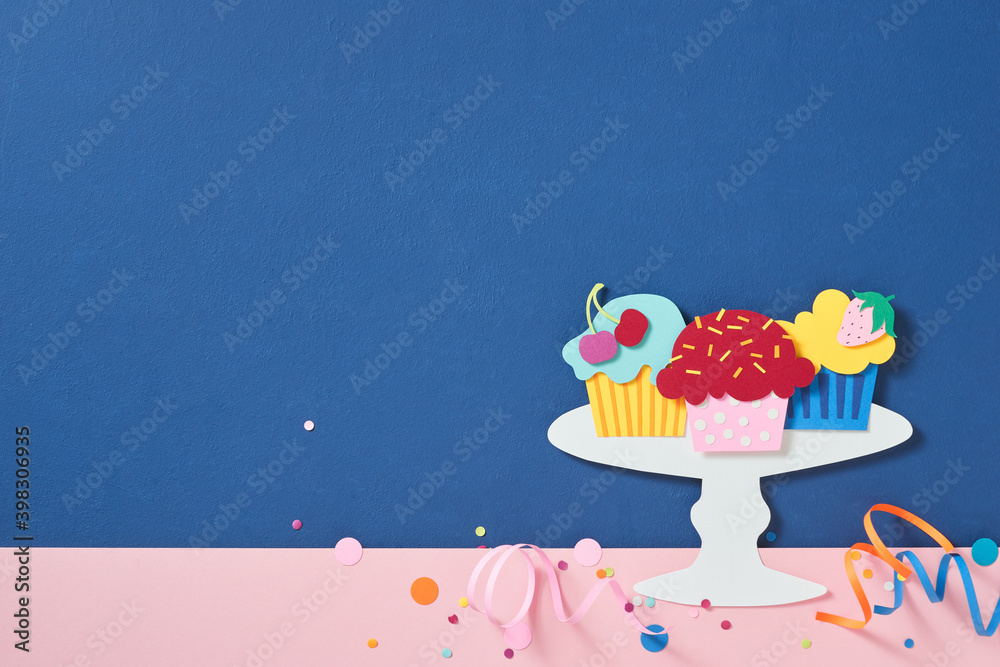Party set paper cut and confetti Stock Photo | Adobe Stock