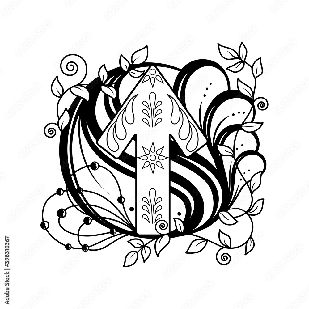 Runic drawing of the ancient sign of the Celts, an occult element, a ...