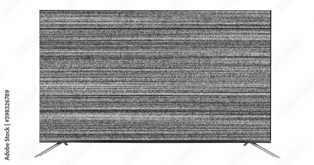 4k animation of television turn on and off with static tv noise effect ...