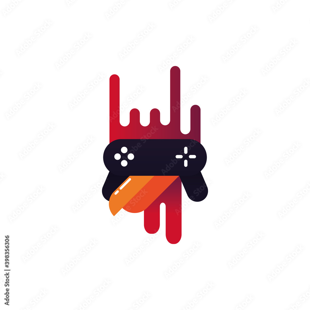 modern flat design Chicken Gamer logo, this logo showing chicken head ...