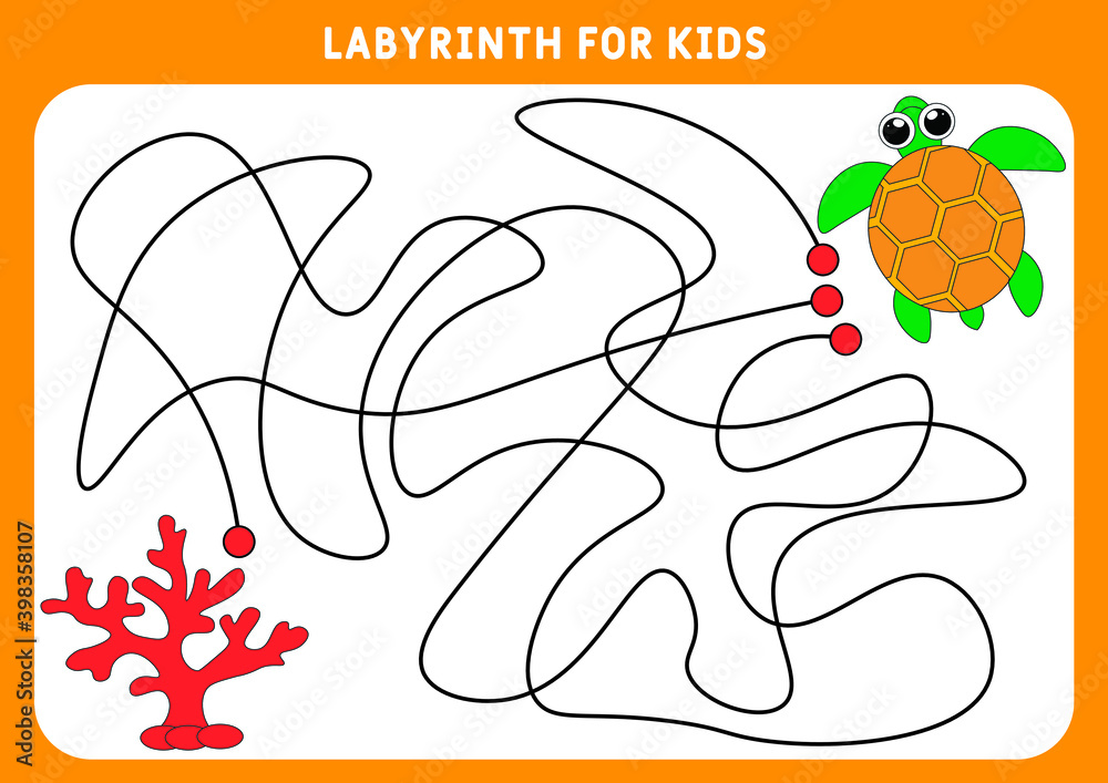 An educational maze game for preschool children. Help the little sea ...