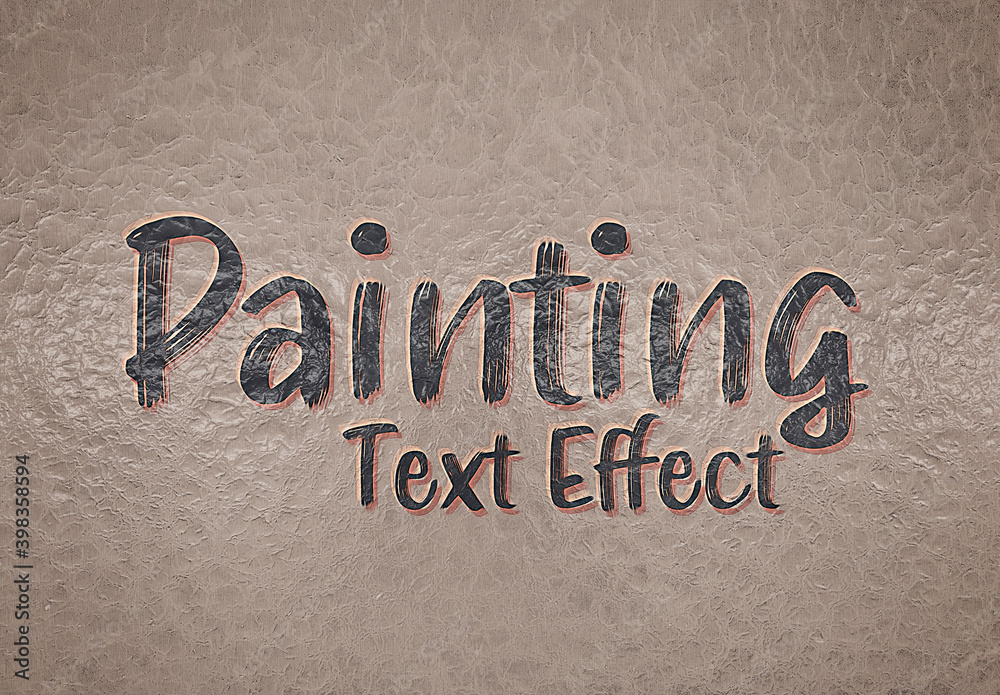 Oil Paint Text Effect on Cracked Wall Surface Mockup Stock Template ...