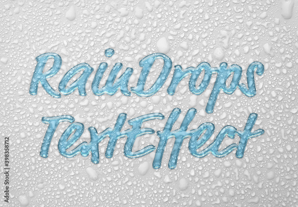 Raindrops Text Effect Mockup Stock Template | Adobe Stock