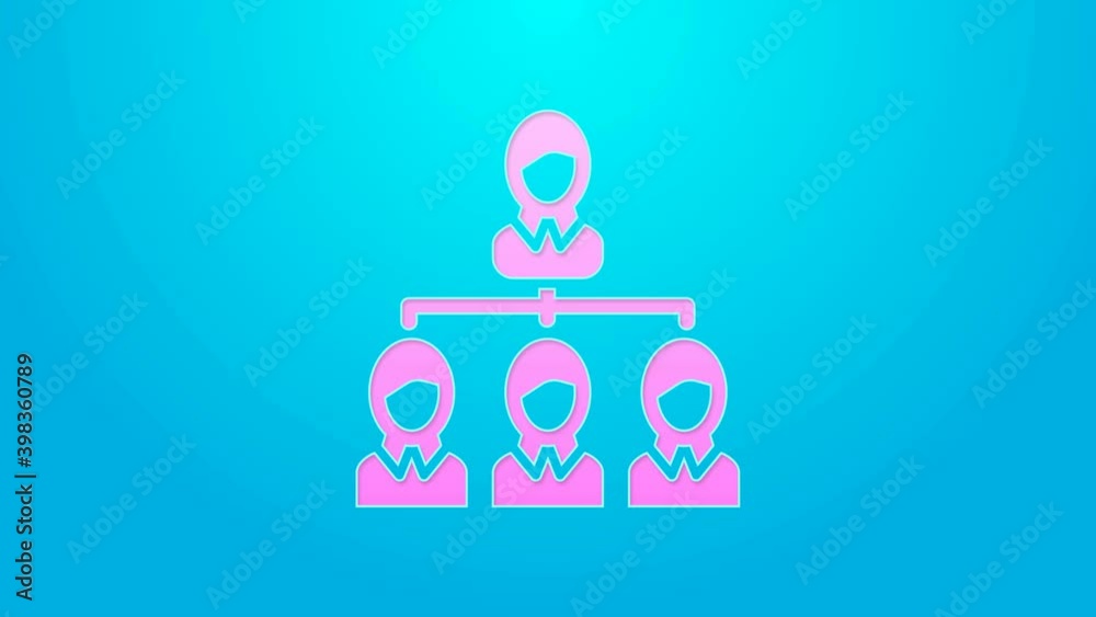 Pink line Business hierarchy organogram chart infographics icon ...
