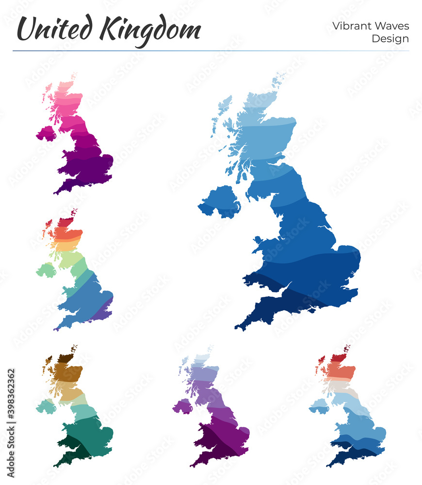 Poster Set of vector maps of United Kingdom – Wall Art | UkPosters