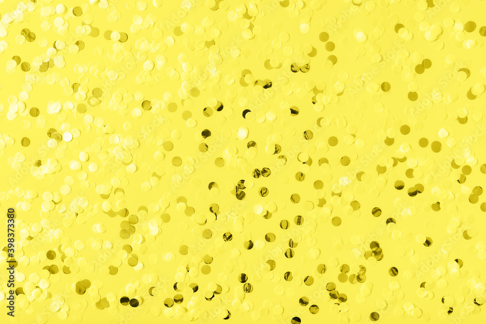 Modern abstract trendy yellow background with round confetti. Great ...