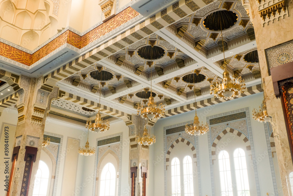 An interior design of new Masjid Sri Sendayan during afternoon. It take ...