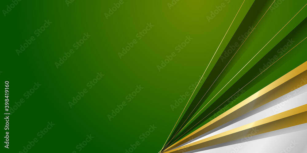 Modern 3D green white gold dark background for presentation design ...