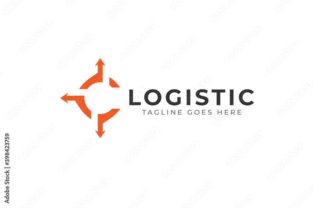 Abstract Initial C Logistic logo. letter c and arrow combination, Flat ...