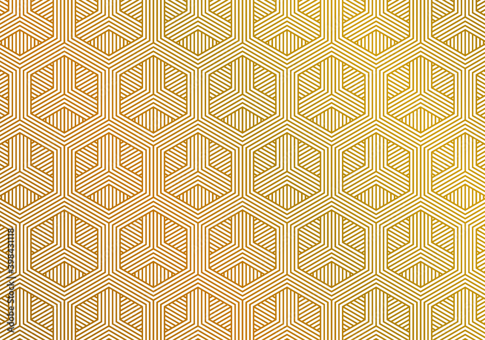 Seamless geometric gold pattern on white background. The geometric ...