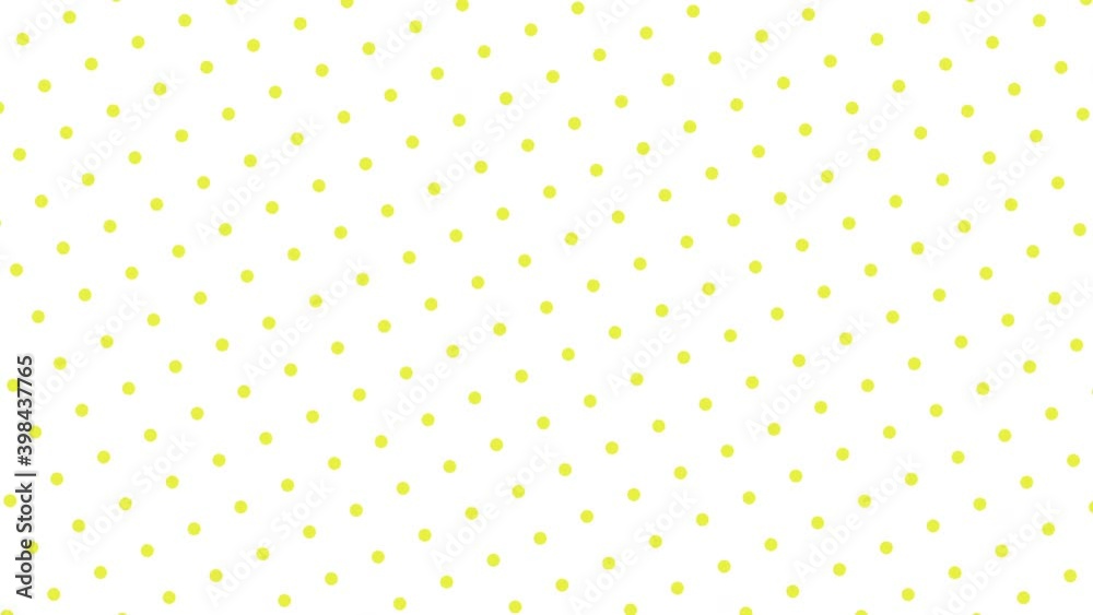 Yellow polka dots on a white background. Trendy color palette motion ...