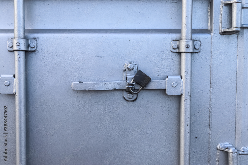 Silver colored industrial Intermodal Shipping Container Door Lock ...