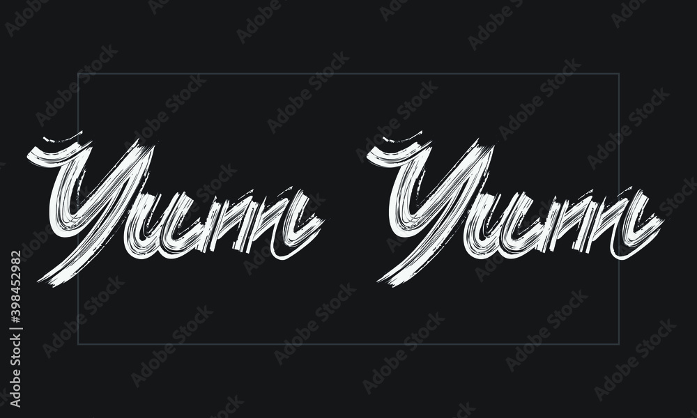 Yum Yum Typography Handwritten modern brush lettering words in white ...