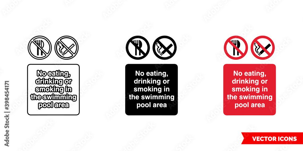 No eating, drinking or smoking in the swimming pool area prohibitory ...