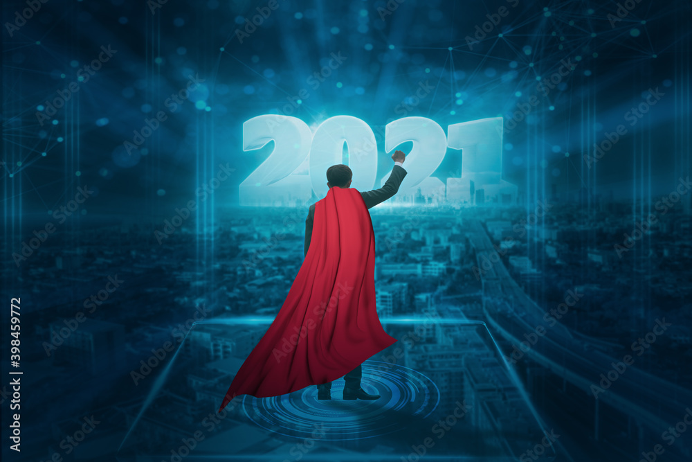 Happy new year 2021 and celebrate,smart city at night countdown to ...