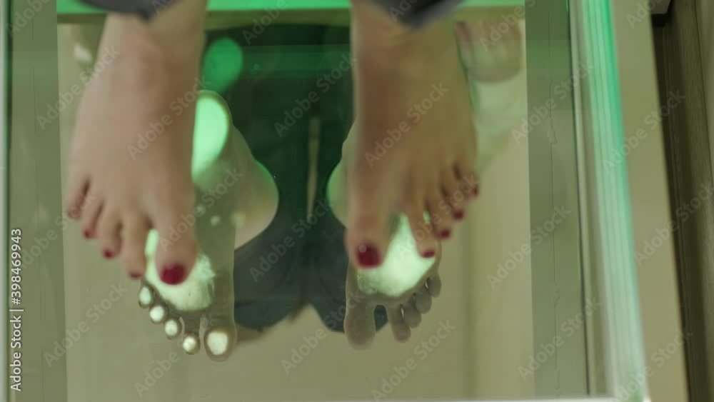 Measuring feet pressure point for supporting sports insoles. Posture ...