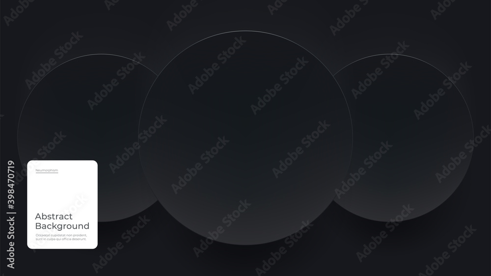 Abstract background illustration in dark neomorphism style. Minimal ...