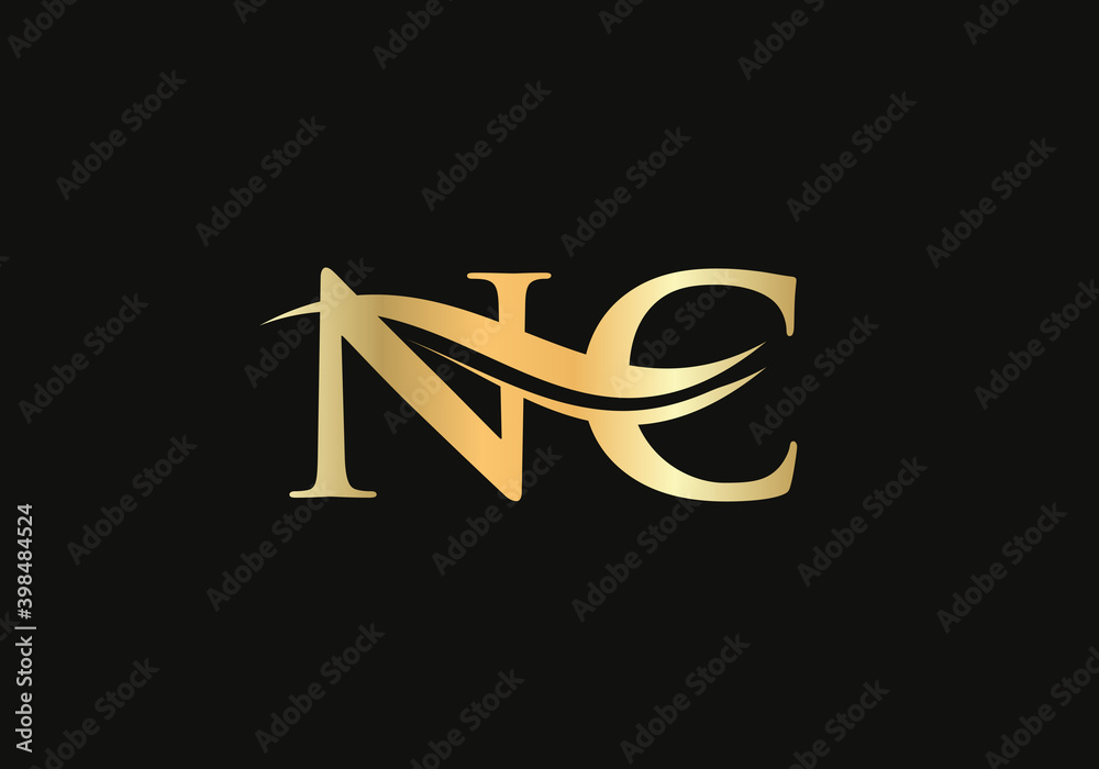 Premium NC letter logo design. NC Logo for luxury branding. Elegant and ...