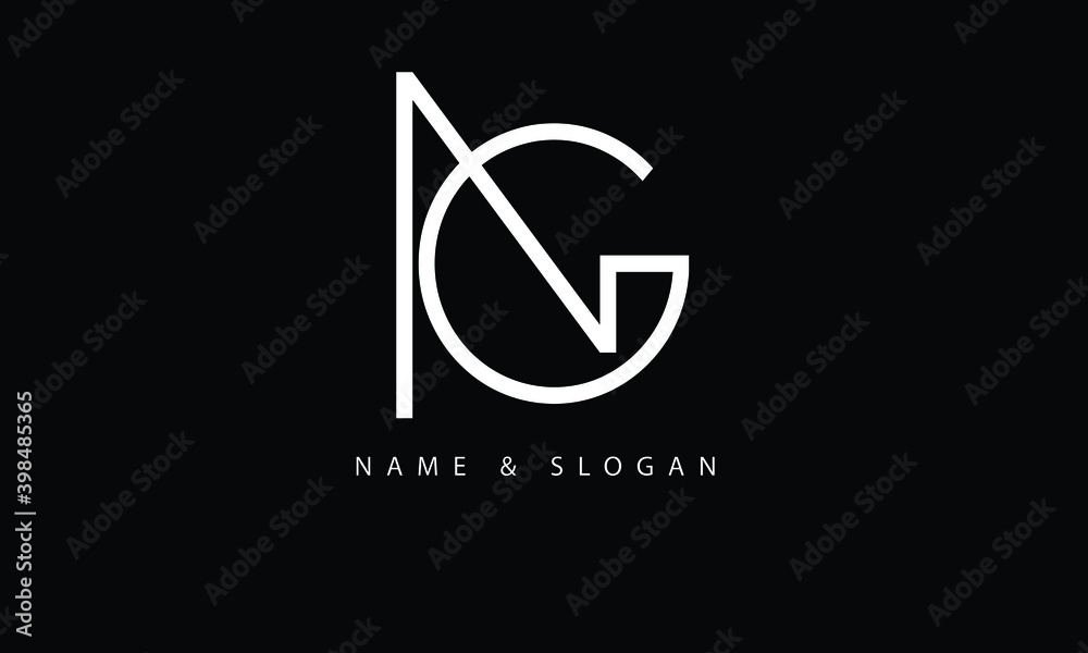 NG, GN, N, G abstract letters logo font Stock Vector | Adobe Stock