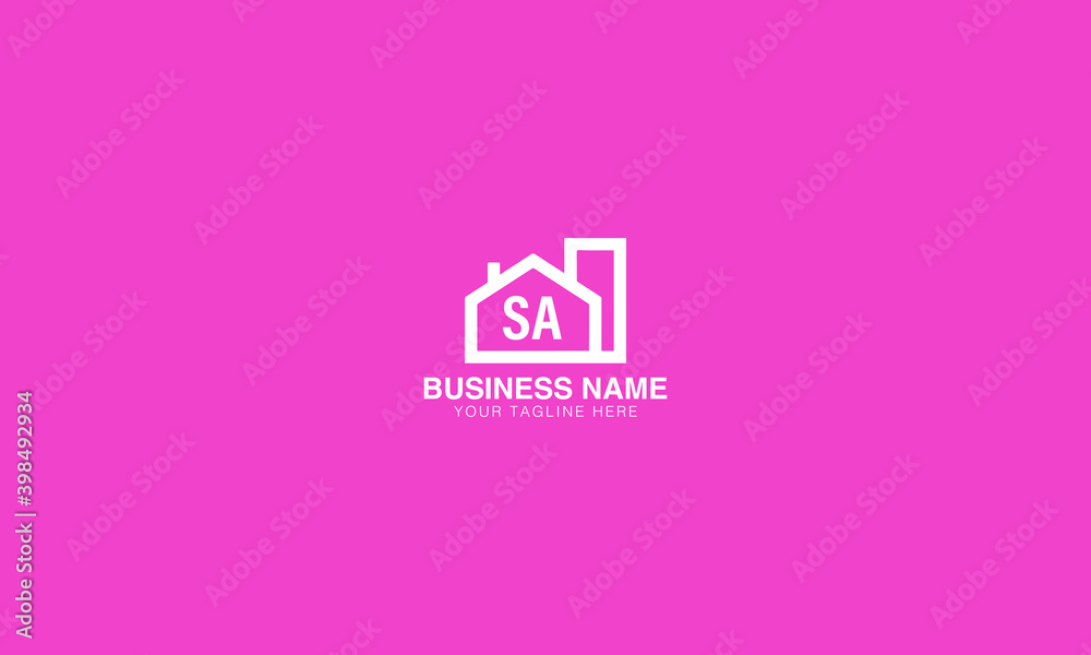 SA S A initial creative logo with home vector template image. Real ...