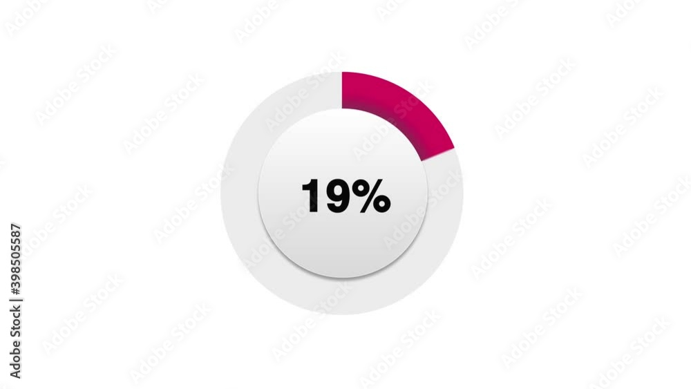 red circular infographic pie chart animation, on white background, 4k ...