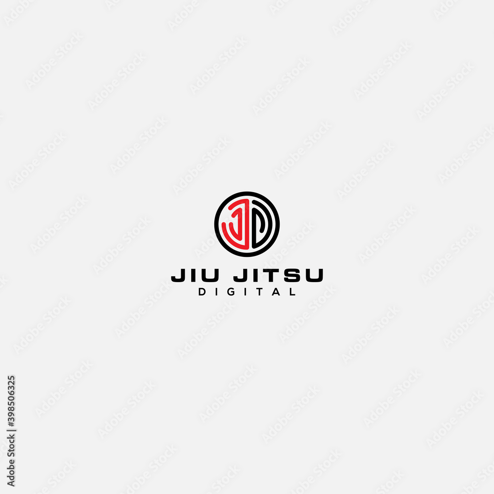 letter JJ logo for Jiu Jitsu logo design Stock-Vektorgrafik | Adobe Stock