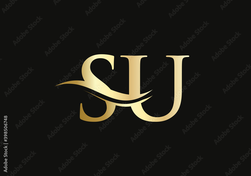 SU letter logo design. SU Logo for luxury branding. Elegant and stylish ...