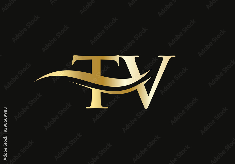 TV letter logo design. TV Logo for luxury branding. Elegant and stylish ...