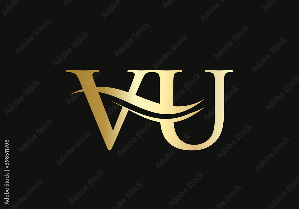 VU letter logo design. VU Logo for luxury branding. Elegant and stylish ...