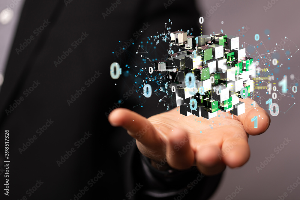 database data Cloud technology. Integrated digital web concept ...