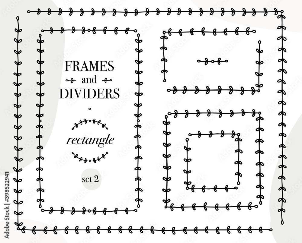 Simple modern rectangle frame, corner and text divider vector element collection. Stock Vector ...