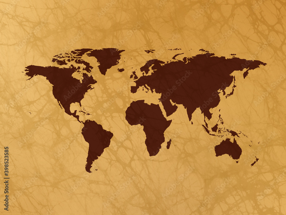 World map in vintage style. Old paper texture. Stock Illustration ...