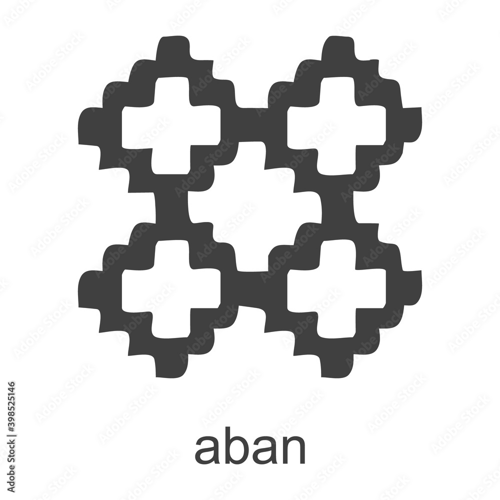 vector icon with african adinkra symbol Aban. Symbol of Strength and ...