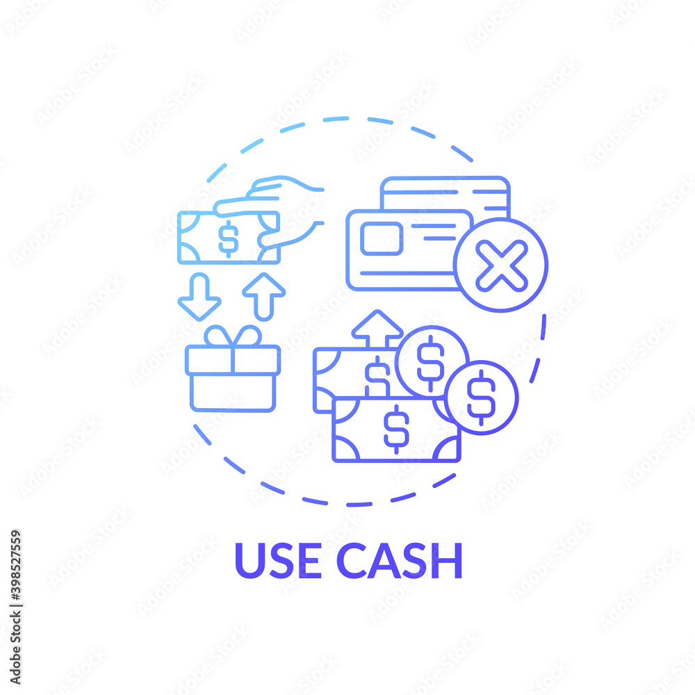 Using cash concept icon. Shopping tip idea thin line illustration ...