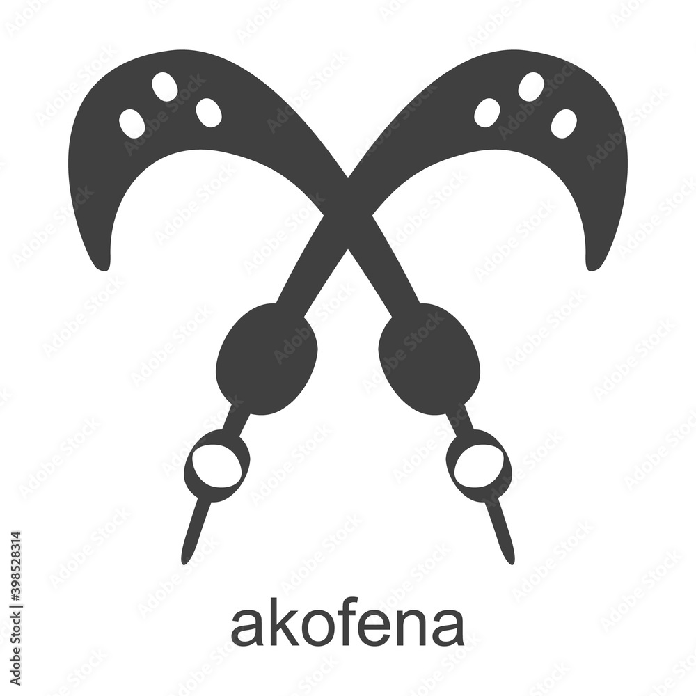 vector icon with african adinkra symbol Akofena. Symbol of Valour and ...