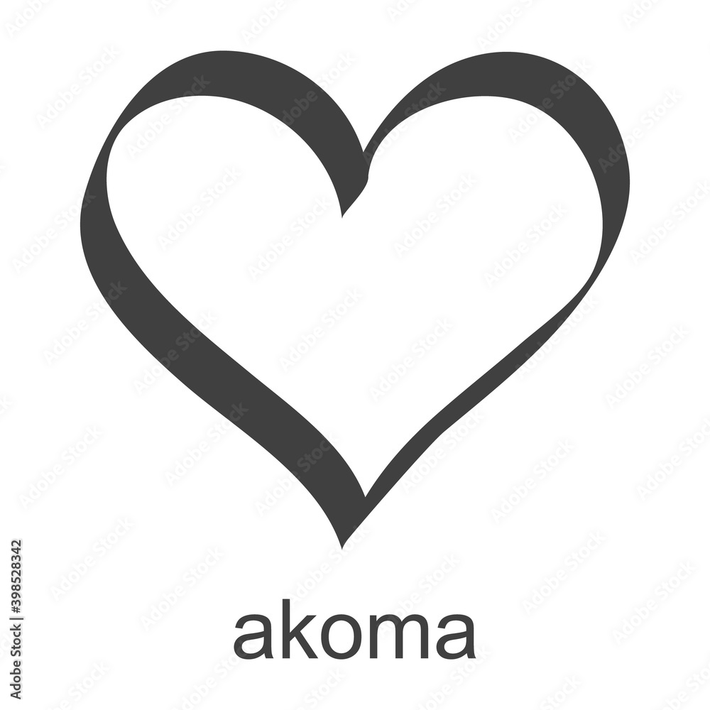 vector icon with african adinkra symbol Akoma. Symbol of Patience and ...