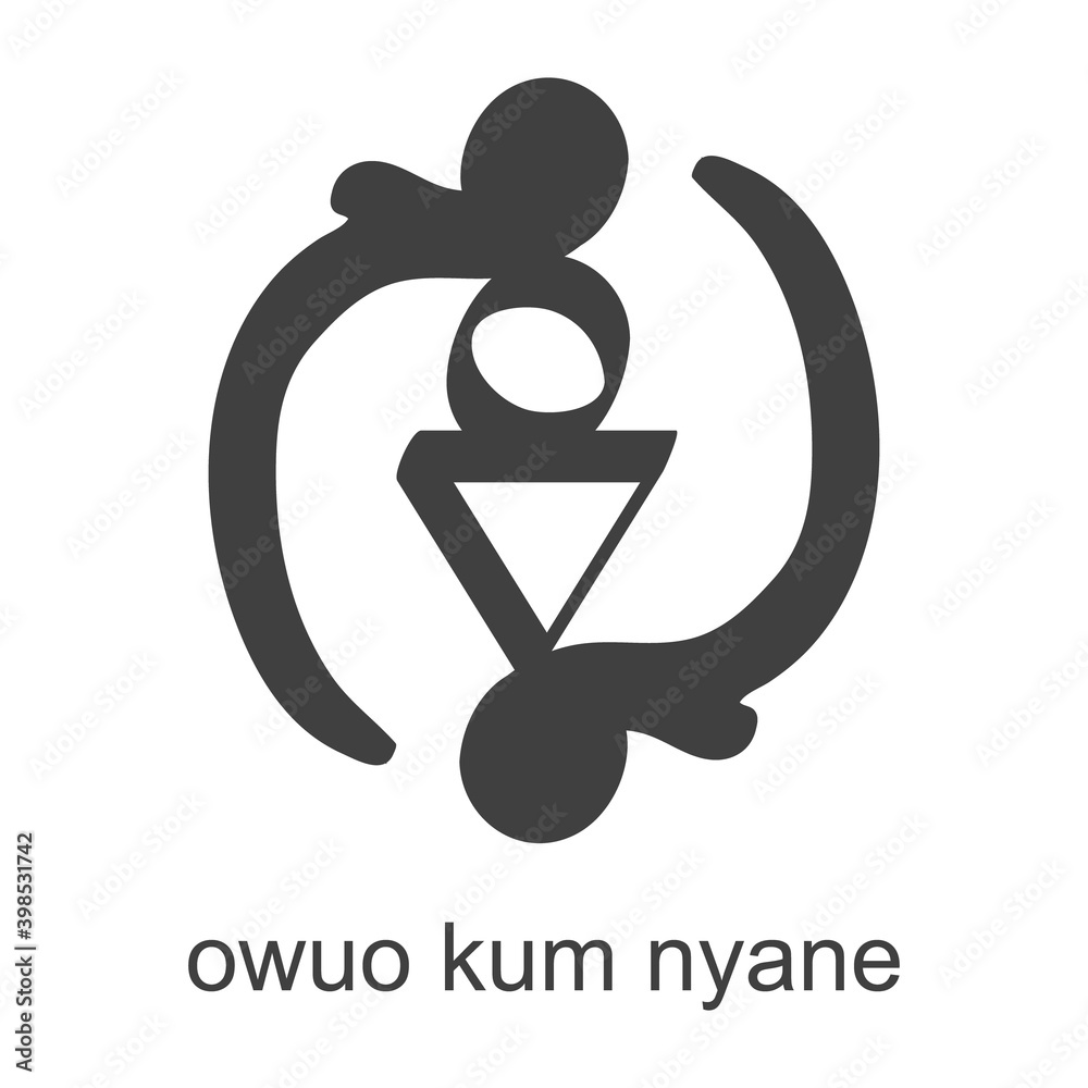 Vector icon with african adinkra symbol Owuo Kum Nyame. Symbol of ...