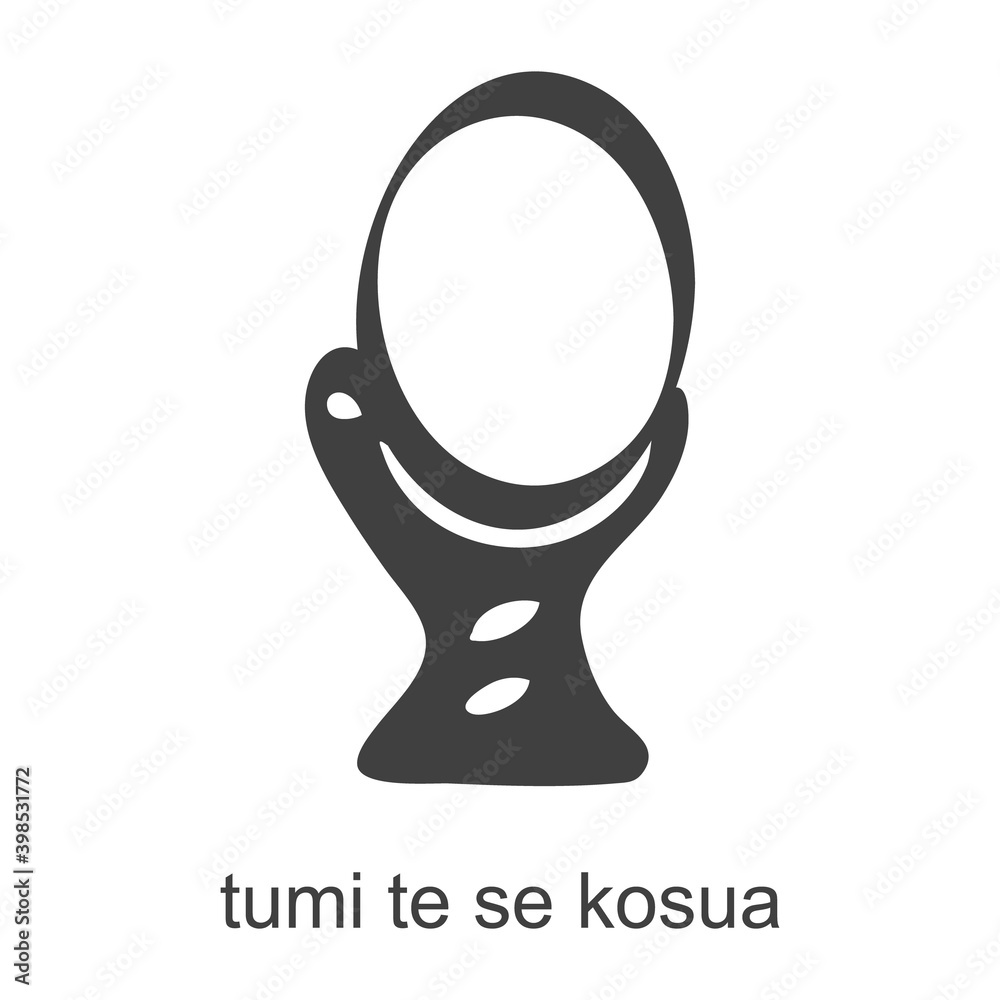 Vector icon with african adinkra symbol Tumi Te Se Kusua. Symbol of ...