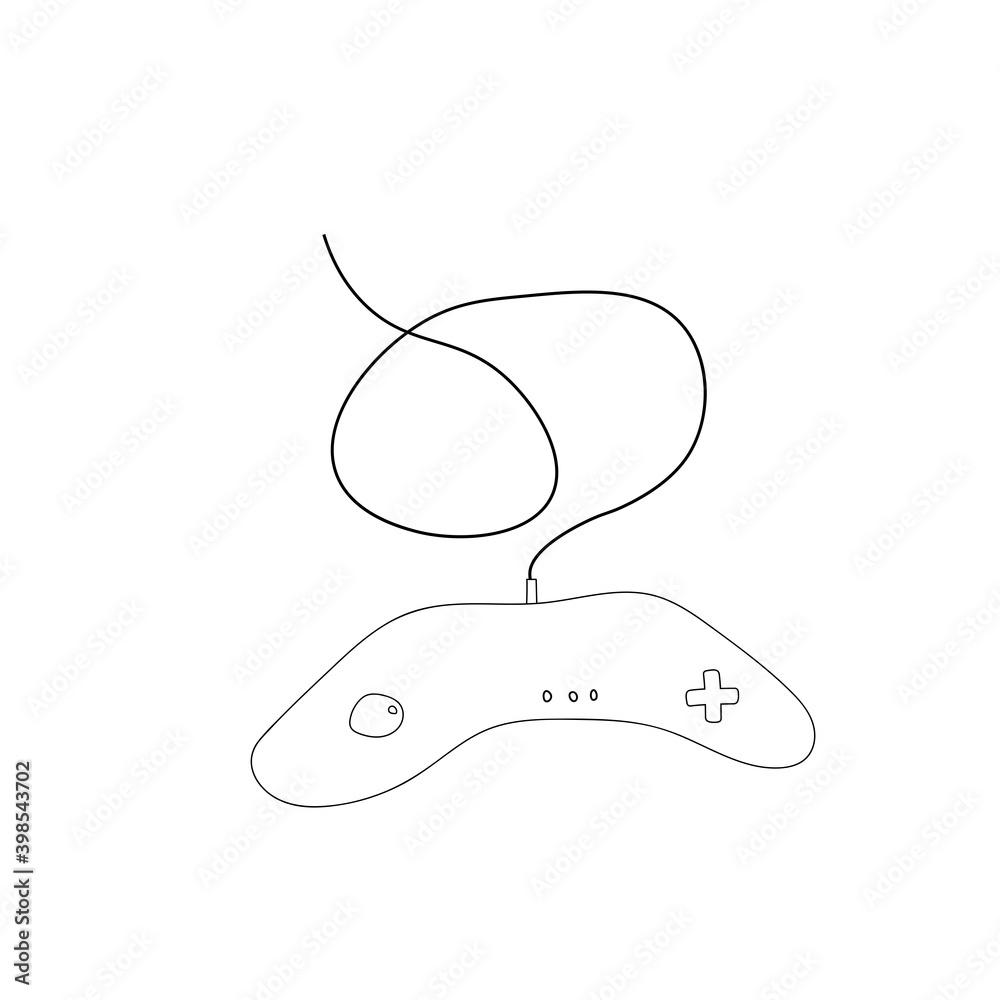 Doodle style video game controller illustration in vector format with ...