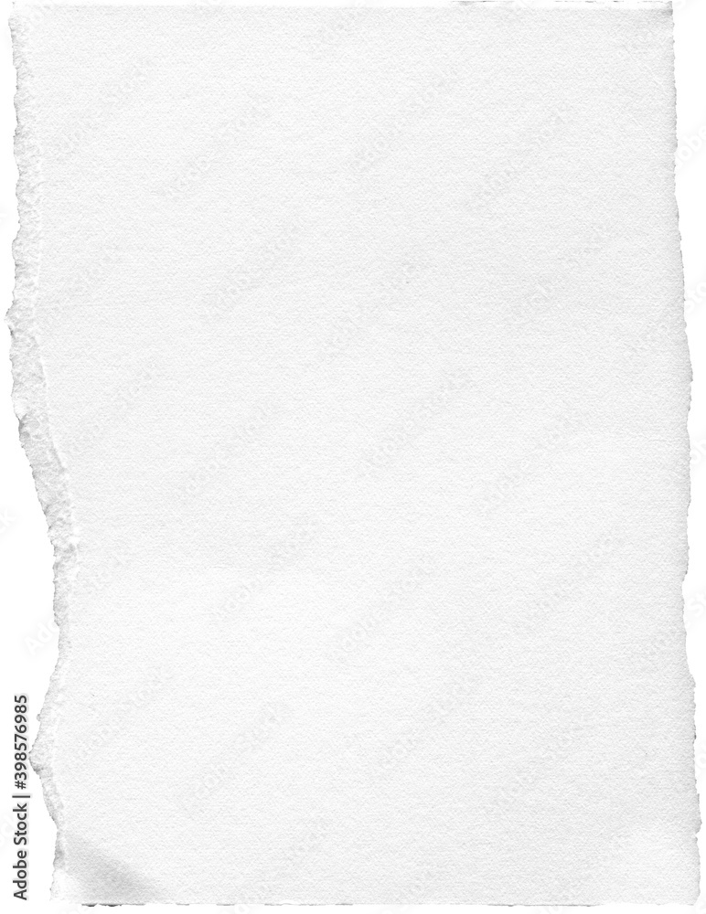 White paper tear on the white isolated background. Cutout paper texture ...