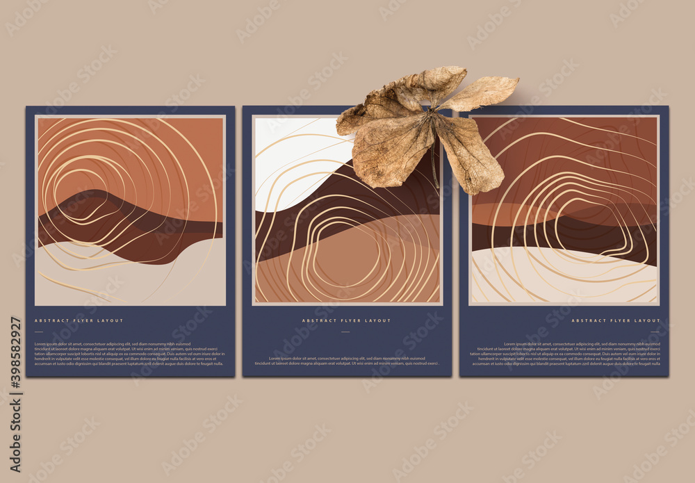 Abstract Flyer Layout Set with Art Deco Design Stock Template | Adobe Stock