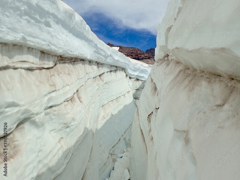 Inside a Crevasse on Mount Rainier Stock Photo | Adobe Stock