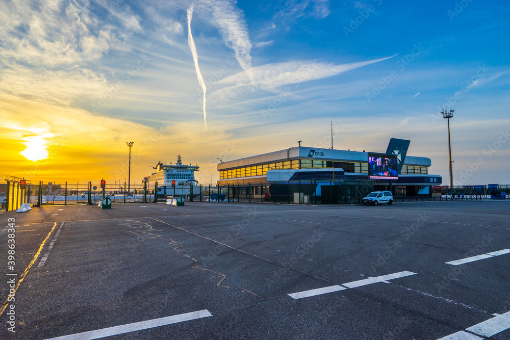 Dunkirk, France-August. 2019:DFDS Seaways ferry terminal at the port of ...